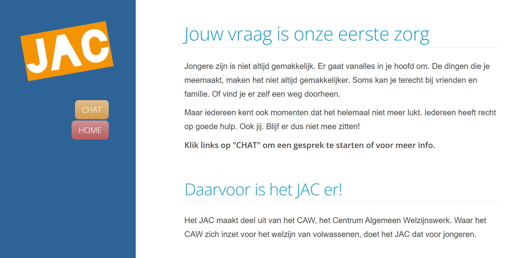 JAC chat · Onlinehulp-apps